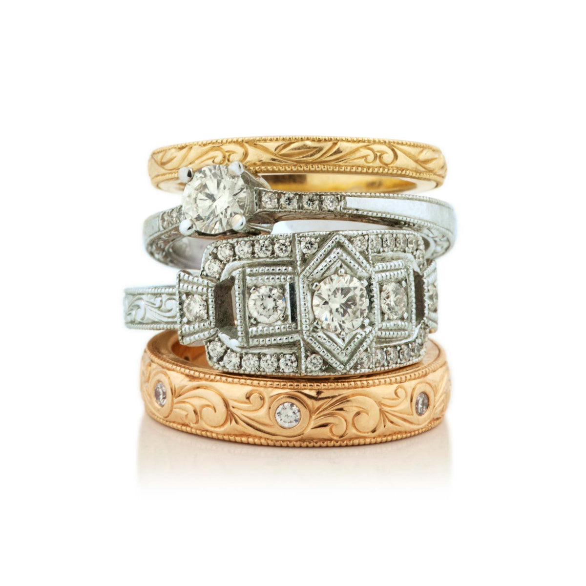 Vintage Style jewellery custom designed by Era Design Vancouver.